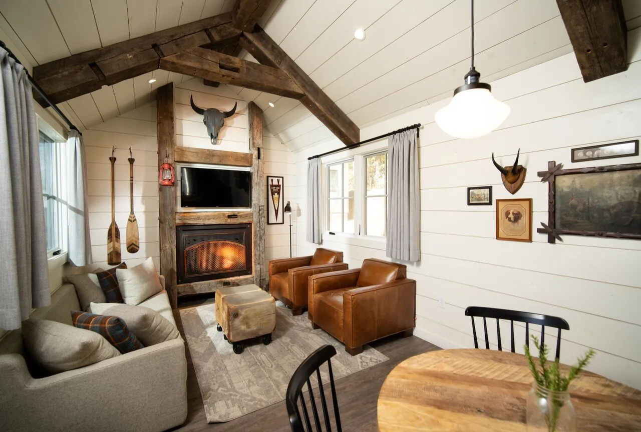 rustic glamping cabin